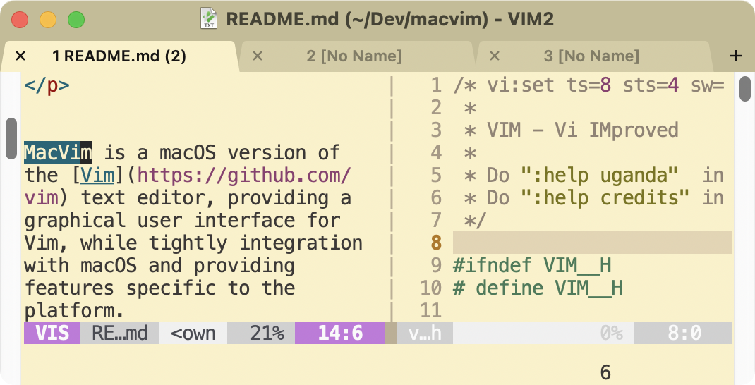 Github Macvim Dev Macvim Vim The Text Editor For Macos